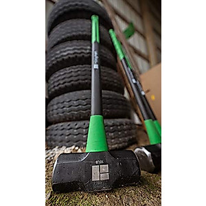 Hooyman 10lb Sledge Hammer with Heavy Duty Construction, Ergonomic No-Slip H-Grip Handles, Solid Fiberglass Cores, and Epoxy Sealed Heads for Construction, Gardening, Yard Work, and Outdoors