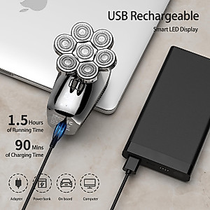 Silver Electric Head Razor for Bald Men - Bald Head Shavers