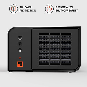 Sharper Image CERAMIC 1 Personal Space Heater with 2 Heat Settings, Tip-Over Protection, Cool Touch Case, Touch Controls