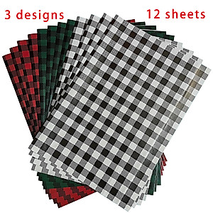 Dtiafu Christmas Plaid Wrapping Paper for Women Men Girls Boys - 12 Sheets Red Green Black Buffalo Plaid Gift Wrap for Holiday Birthday Wedding - 20 x 28 Inch Per Sheet Not Rolled