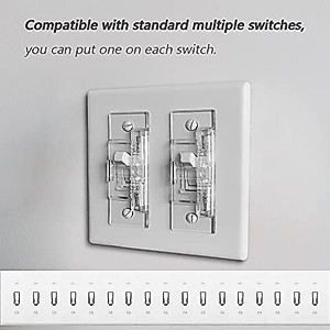 Light Switch Guard, ILIVABLE Child Proof Wall Switch Plate Protects Your Lights or Circuits from being Accidentally Turned On or Off by Children and Adults (Clear)