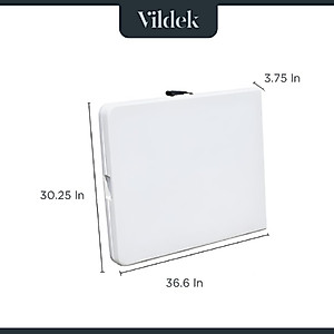 VILDEK 6ft Folding Dining Table, Plastic, White, 300lbs Load Capacity, Portable, Indoor-Outdoor Use, Foldable