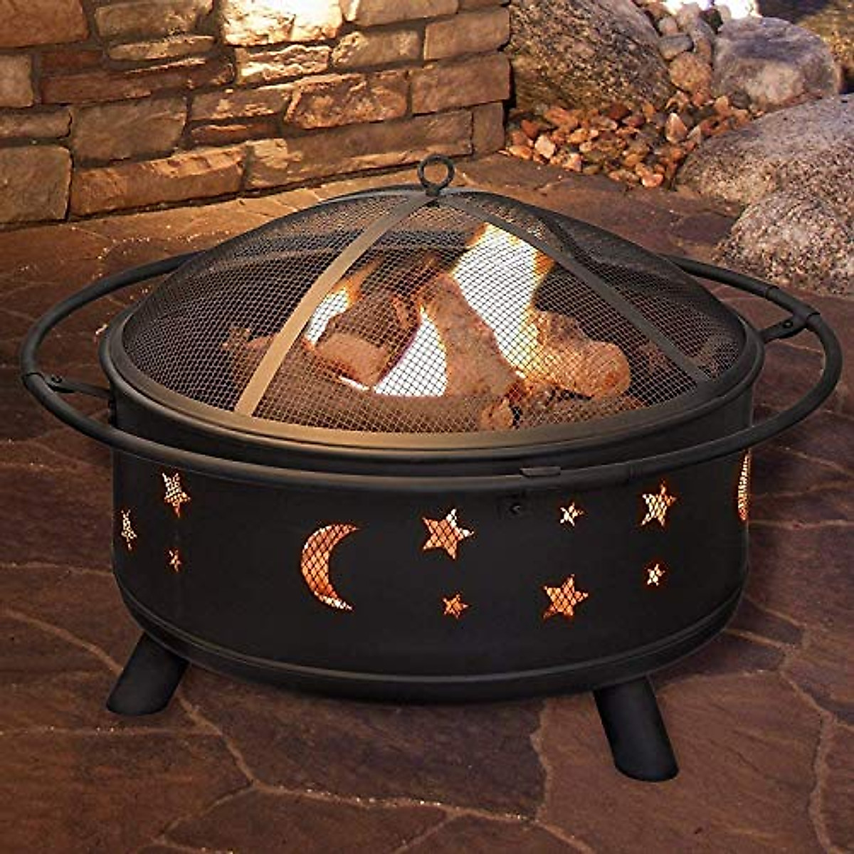 LEAYAN Garden Fire Pit Portable Grill Barbecue Rack Outdoor Fire Pit, Multifunctional Garden Terrace Fire Bowl Heater,BBQ Grill Fire,Heat-Resistant Coating,Steel Frame for Camping Backyard