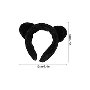 Lurrose 3pcs Animal Ear Headband Plush Makeup Headband Spa Headband Turban Cat Hair Band for Women Gilrs Washing Face Cosmetic Shower Sport