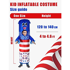 Libima USA Inflatable Dancer Costumes for Kids American Flag Wacky Tube Dancer Costume with Blower (American Flag)
