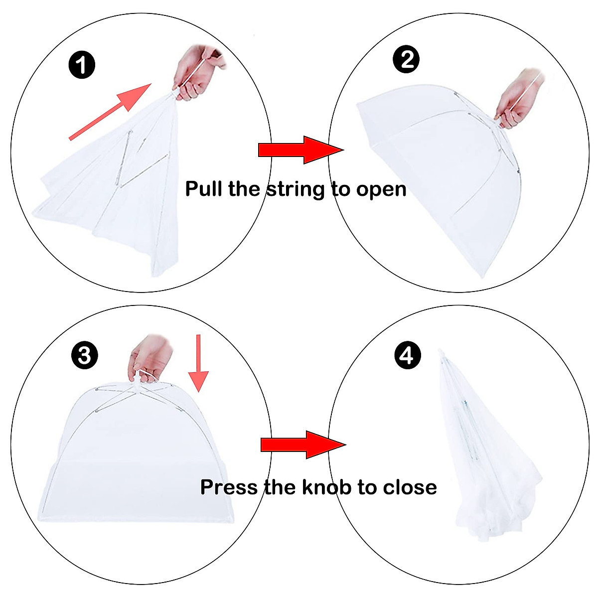 5 Pack Mesh Food Tents Food Covers for Outdoors, Pop-Up Food Nets Collapsible and Reusable Mesh Food Covers for Outside Party Picnics and Home Use