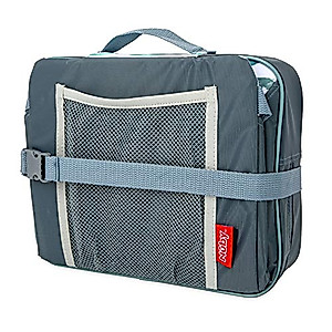 Nuby Easy Go Booster Seat - Travel Booster Seat for Babies and Toddlers - Holds Up To 50 Pounds - 9+ Months - Gray Chevron