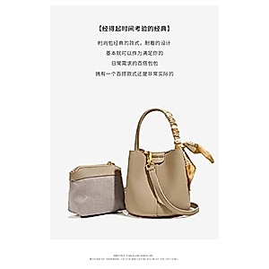 Leather Texture Bucket Bag Ladies Tote Bag Large Capacity Cross-Body Cabbage Basket Bag green