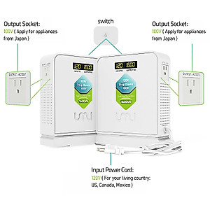 120V to 100V Voltage Converter 1600watts Step Down toroidal Voltage Converter for Japan appliances Used in US［CE, CQC Certified］