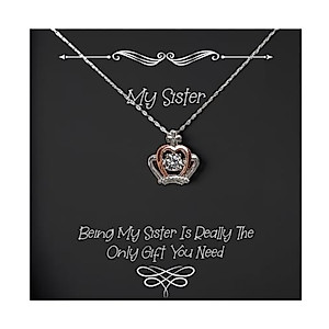 Useful Sister Crown Pendant Necklace, Being My Sister Is Really The Only Gift You Need, Sarcastic Jewelry For Sister From Sister, Cool sister birthday gifts, Unique gifts for sister, Best gifts for