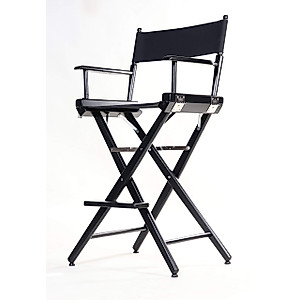 Filmcraft Professional Grade Tall Director's Chair (30", Black Finish, Black Canvas)