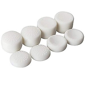 8 Pcs Heightened Soft Silicone Anti-Slip Analog Joystick Thumb Grip Stick Cap Cover Case Skin Skid Heighten for Playstation 4 PS4 PS3 Xbox Controller (White)