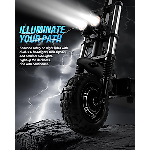 Electric Scooter Adults 50mph Max Speed,5600W 35Ah Dual Motor Electric Scooter with Seat,11" Fat Tire Foldable All-Terrain Electric Scooter Up to 65 Miles Long-Range Max Load 440lb