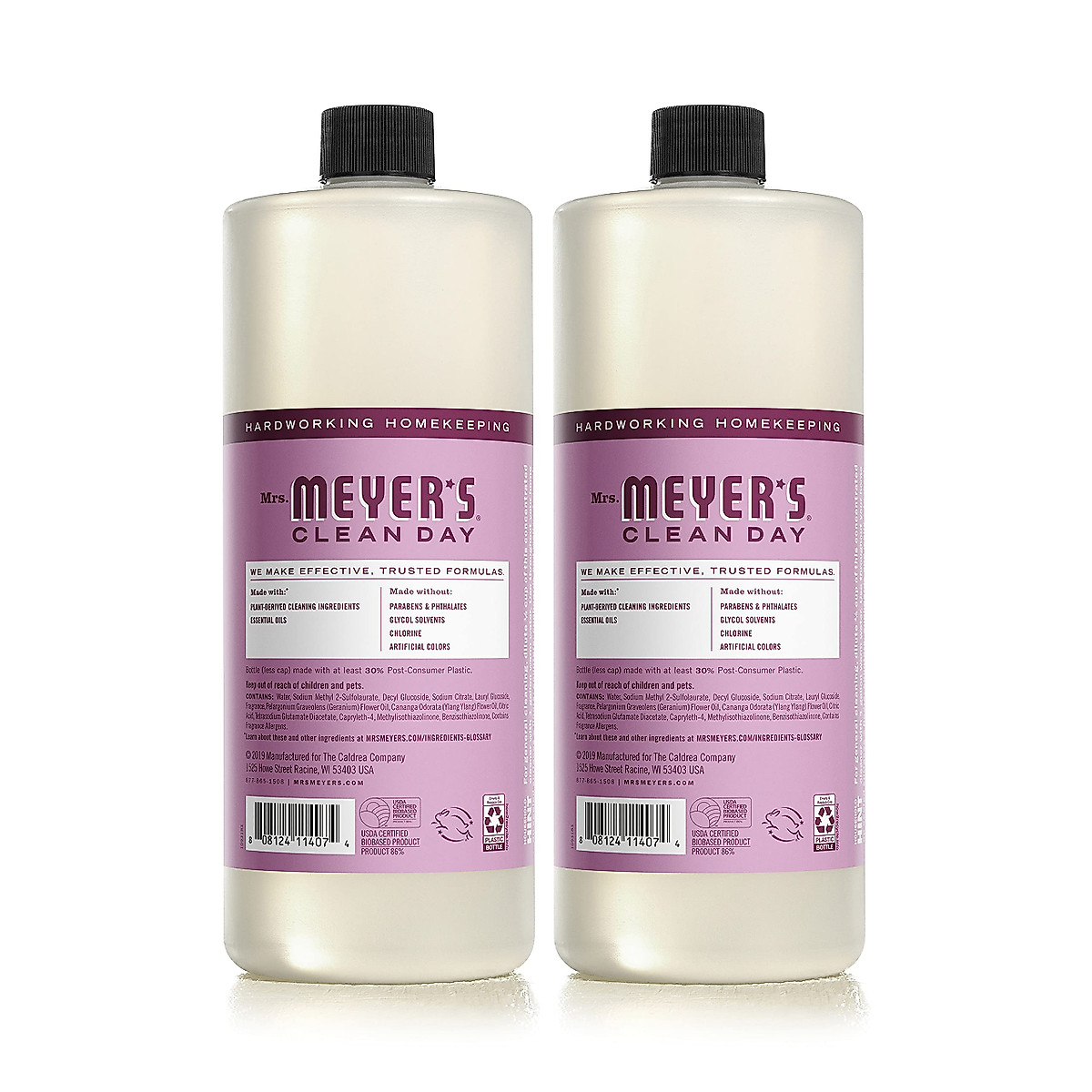 MRS. MEYER'S CLEAN DAY Multi-Surface Cleaner Concentrate, Use to Clean Floors, Tile, Counters, Peony, 32 fl. oz - Pack of 2