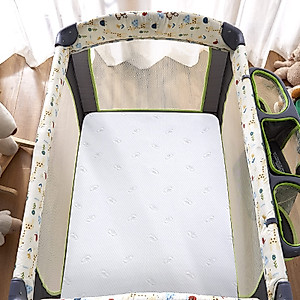Mattress Protector for Pack n Play Waterproof,（Machine Washable White） Premium Quilted Pack n Play Sheets/Playard Sheet Cover 38X26inch fits for Baby Foldable and Playard Mattress, Portable Mini Crib
