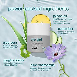 Baebody Eye Gel (1.7 oz) Cooling Under Eye Cream For Dark Circles, Puffiness and Bags under Eyes, Eye Cream Anti Aging & Hydrating, Night Eye Cream - Beauty Gifts for Women