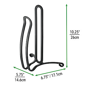 mDesign Modern Metal Vertical Paper Towel Holder Stand and Dispenser, Fits Standard and Jumbo-Sized Rolls for Kitchen Countertop, Pantry, Laundry/Utility Room, Garage Storage - Matte Black