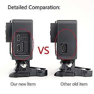 SOONSUN Frame Mount Housing Case with Basic Buckle and Long Thumb Bolt Screw for GoPro Hero 3 3+ 4 Camera and All Slots Fully Accessible-Black
