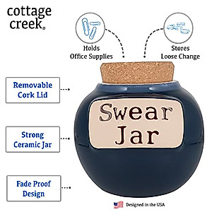 Cottage Creek Swear Jar Ceramic Cussing Jar, Swearing Bank, Cuss Word Piggy Bank