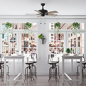 Prominence Home Russwood, 42 Inch Farmhouse Ceiling Fan with No Light, Pull Chain, Three Mounting Options, 5 Dual Finish Blades, Reversible Motor - 50587-01 (Bronze)