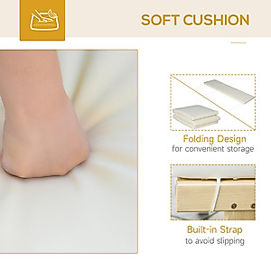 Outsunny Chaise Lounge Chair for Outdoor, Patio Recliner with 4-Position Adjustable Backrest and Cushion for Deck, Beach, Lawn and Sunbathing, Natural