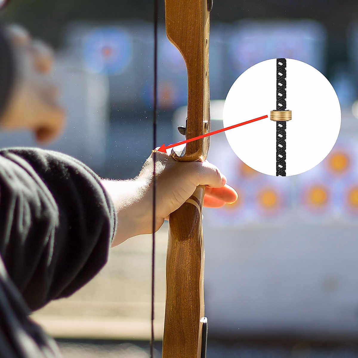 Gejoy 40 Pieces Nock Points Archery String Nocking Points Bow String Buckle Clip for Compound and Recurve Bow