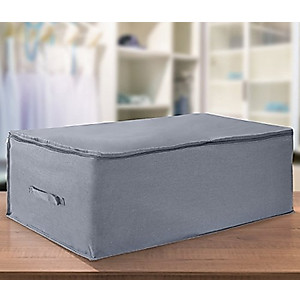 Sorbus Jumbo Foldable Storage Organizer Bag, Great for Clothes, Blankets, Closets, Bedrooms, and More, Canvas (Closet Storage Bag - 1 Pack, Gray)