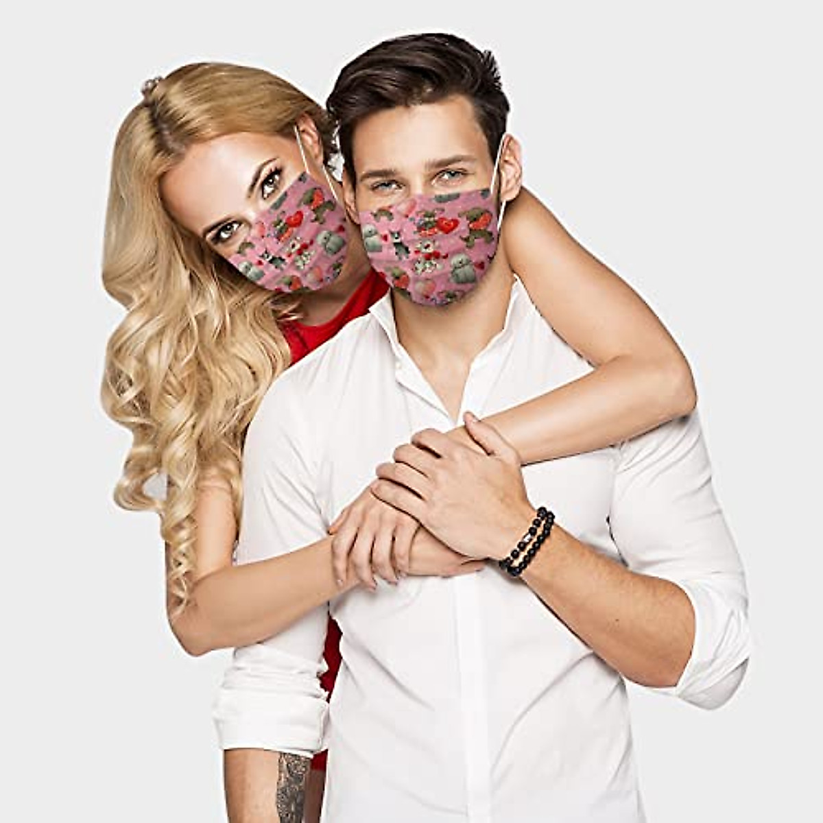 POTTOA Puppy Disposable_Face_Masks_for Adult, Dog Paw Print 3 Ply Protection Cover Women Men Breathable for Working Party Holiday (Dog #009, 50 PC)