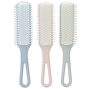3pcs Hair Brush Comb Set, Hair Styling Easy Detangling Different Color Comfortable Handle Hair Styling Tool Kit ABS Material For Home Hair Salon Women Men Kid