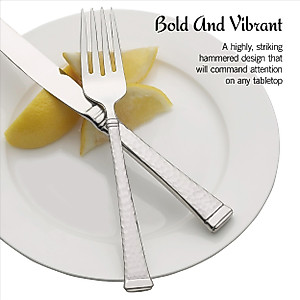 Mikasa Hammered Harmony 18.10 Stainless Steel 65-Piece Cutlery Set, Service For 12