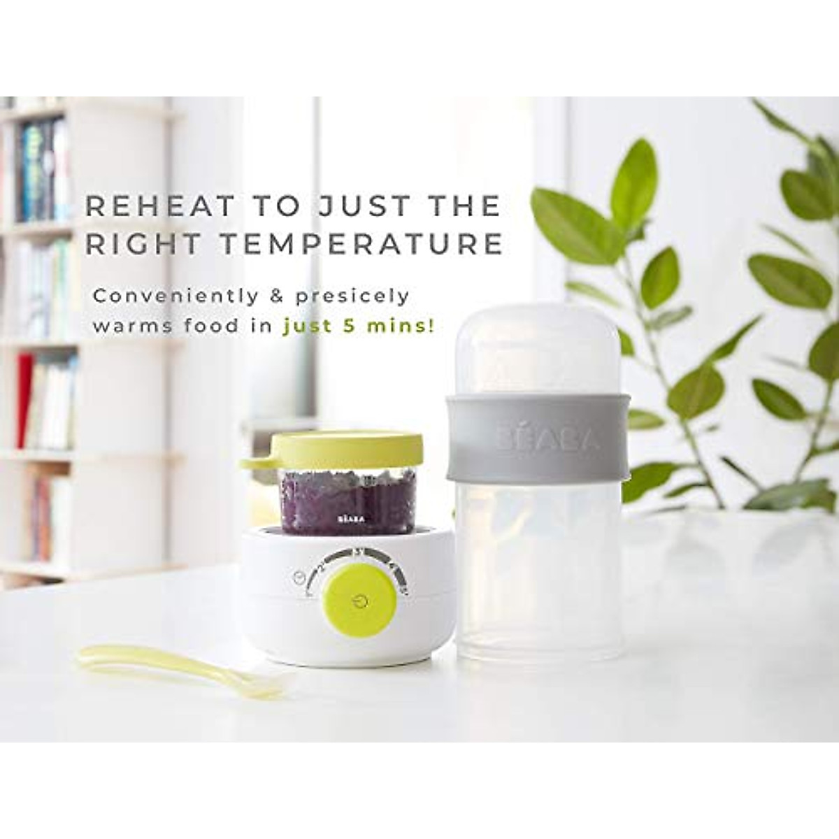 BEABA Fast Baby Bottle Warmer, Baby Food Warmer, (3-in-1) Warm Milk in Just Two Minutes + 2-in-1 Bottle to Sippy Learning Cup