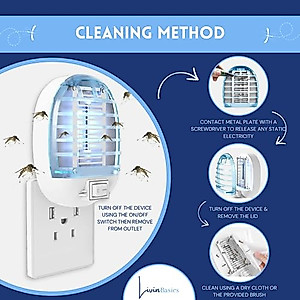 Bug Zapper Indoor, Electric Mosquito Killer,Flying Insect Trap Plug in for Mosquitoes, Gnats, Fruit Flies, Night Light for Living Room, Home, Kitchen, Bedroom, Baby Room, Office (2 Pack)
