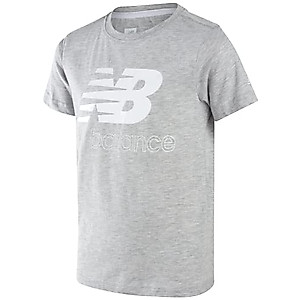 New Balance Boys' Active Shorts Set - 2 Piece Performance Short Sleeve T-Shirt and Fleece Sweat Shorts (Size: 8-12), Size 10, Grey
