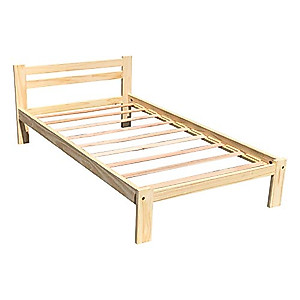 Amazonas Twin-XL Bed Solid Pine Wooden Single Bed Unfinished with Hardwood Slats Support Suitable for Boys Girls Kids Bedroom Wooden Bed Frame Single Bed Ready to Finish