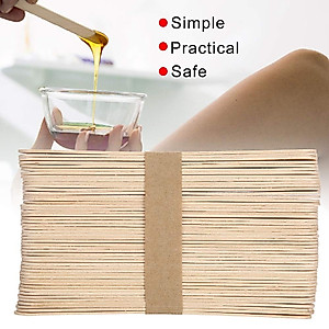 Wax Applicator Sticks, 100pcs Wooden Disposable Epilation Wax Tool Wax Waxing Wood Body Hair Removal Sticks Applicator Wax Spatulas Applicator for Mask Hair Remove Cream Ice Cream Stick