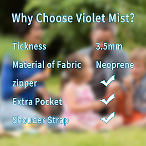 Violet Mist Neoprene Lunch Bag Tote Reusable Insulated Lunch Box with Adjustable Shoulder Strap&Pocket for Women,Men,Adults