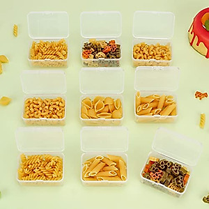 Gbivbe Small Plastic Storage Box, 7 Pieces Plastic Storage Cases Bead Organizers Boxes with Lid Mini Rectangles Boxes Craft Supply Case Bead Containers for Organizing