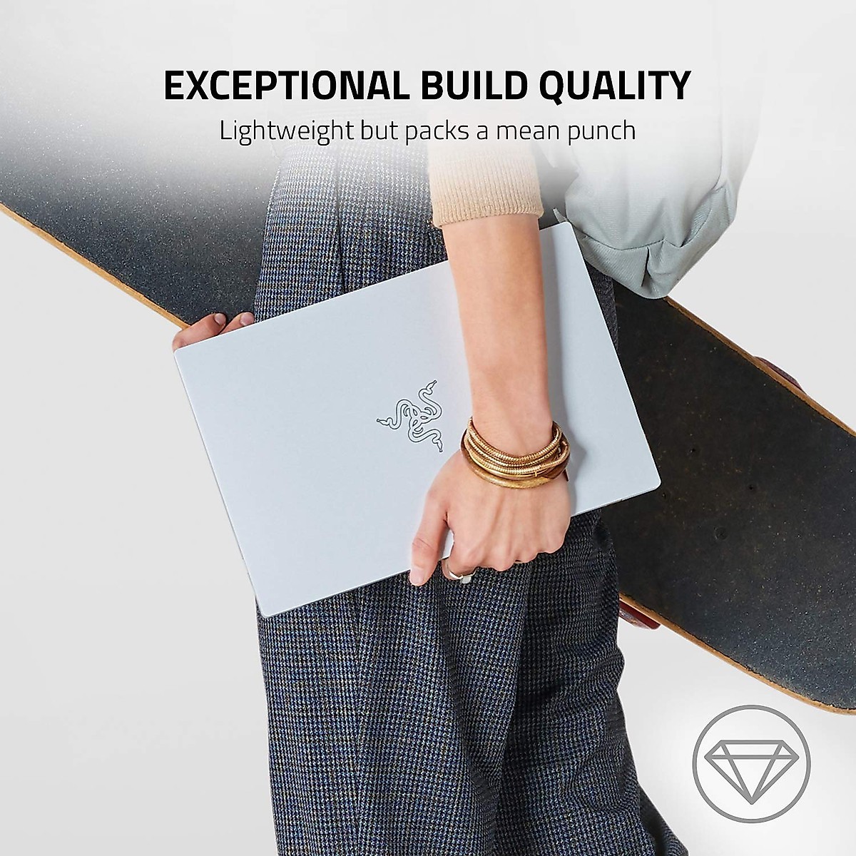 Razer Book 13 Laptop: Intel Core i7-1165G7 4 Core, Intel Iris Xe, 13.4" FHD+ Touch (1920 x1200), 16GB RAM, 256GB PCIe M.2, CNC Aluminum, Chroma RGB, Thunderbolt 4, Intel Evo Certified, Mercury White