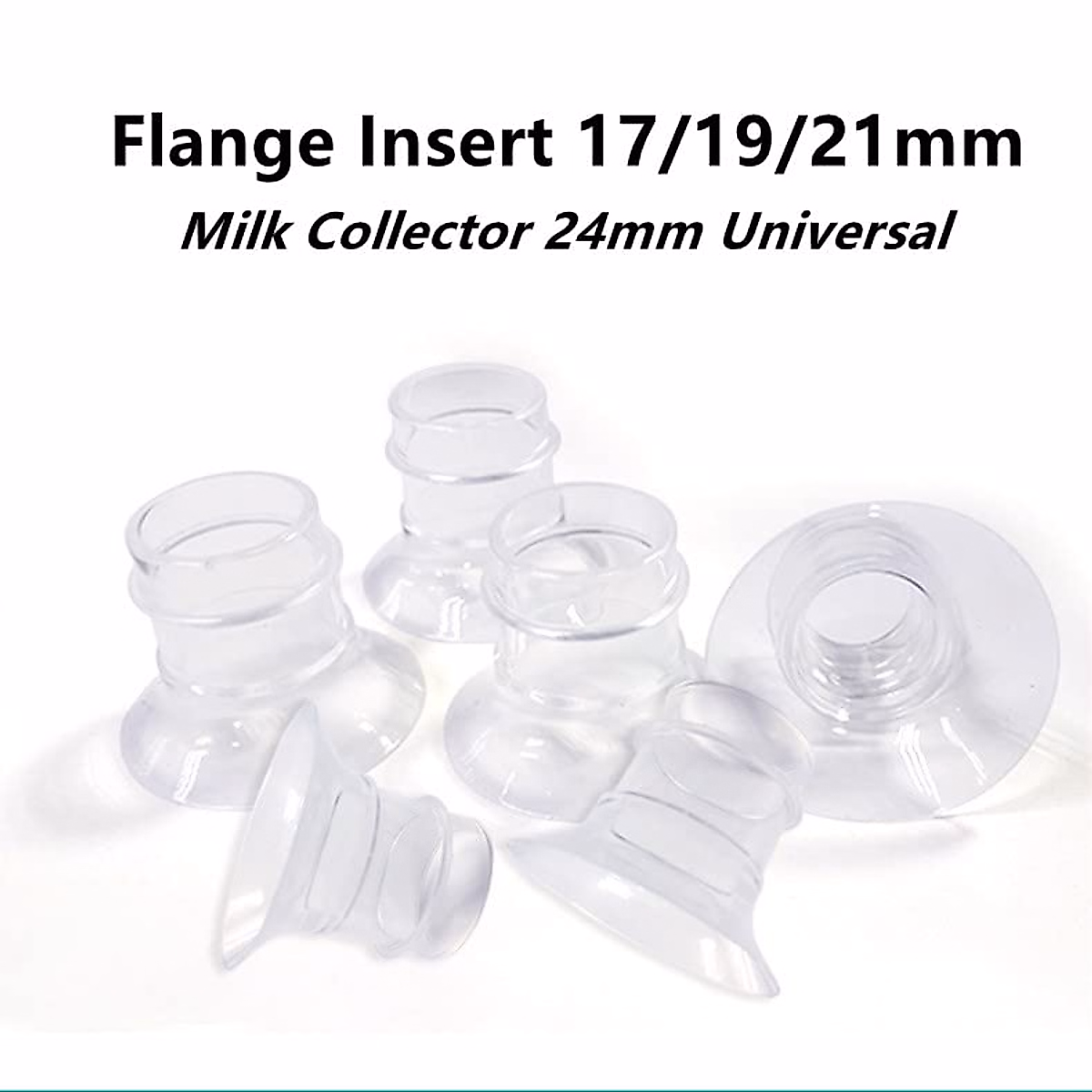 2PCS Flange Insert 21mm Compatible with Medela/Spectra/Willow/TSRETE/Momcozy S9/S12/S9Pro/S12Pro Breastpump 24mm Shields, Reduce 24mm Nipple Tunnel Down to Correct Size, Pump Parts Replace (21mm)
