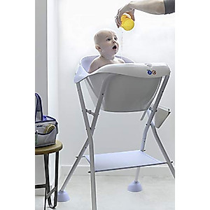 BÉABA, Baby Bath and Changing Table Stand, Camele'O Compatible, Foldable, Can be dismantled - Light Mist