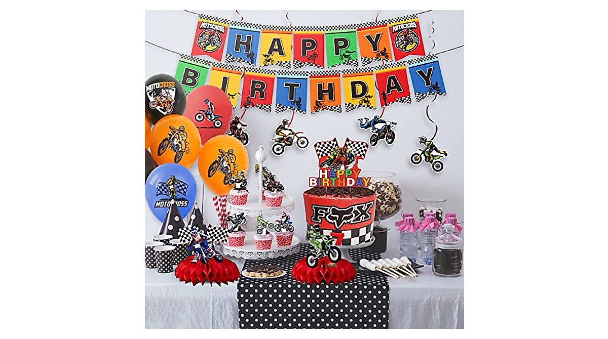 Dirt Bike Party Decorations | Motocross Birthday Supplies Set