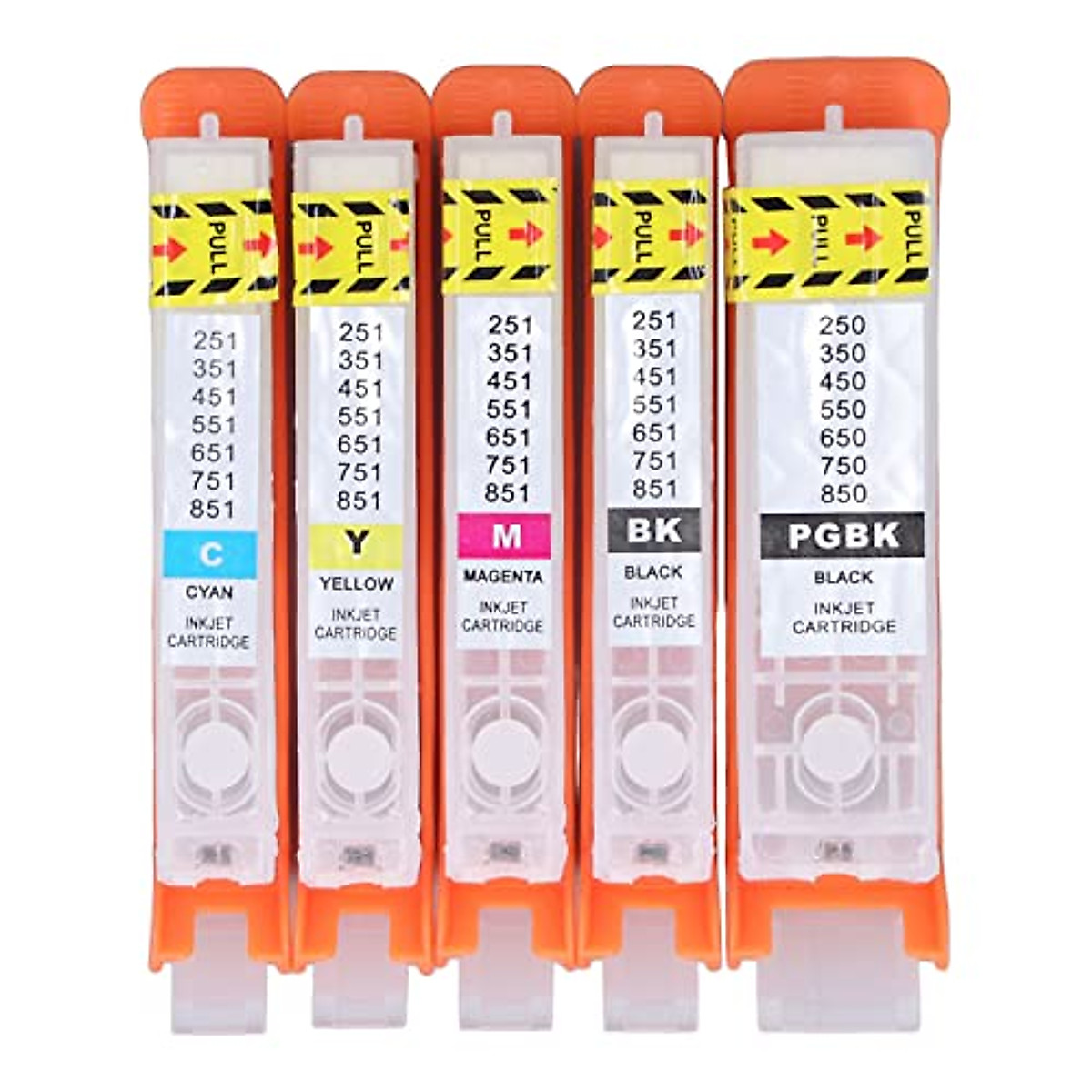 Walfront 5Pcs Ink Cartridge for PIXMA Ink Cartridge Replacement IP7250 MG6350 MG5450 MX925 MX725 MG6450 MG5550 IX6850 Printers