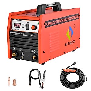 HITBOX 40 Amp Plasma Cutter with Built-In Air Compressor 220V Digital Inverter IGBT Clean Cut Plasma Cutting Machine HBC8000PRO
