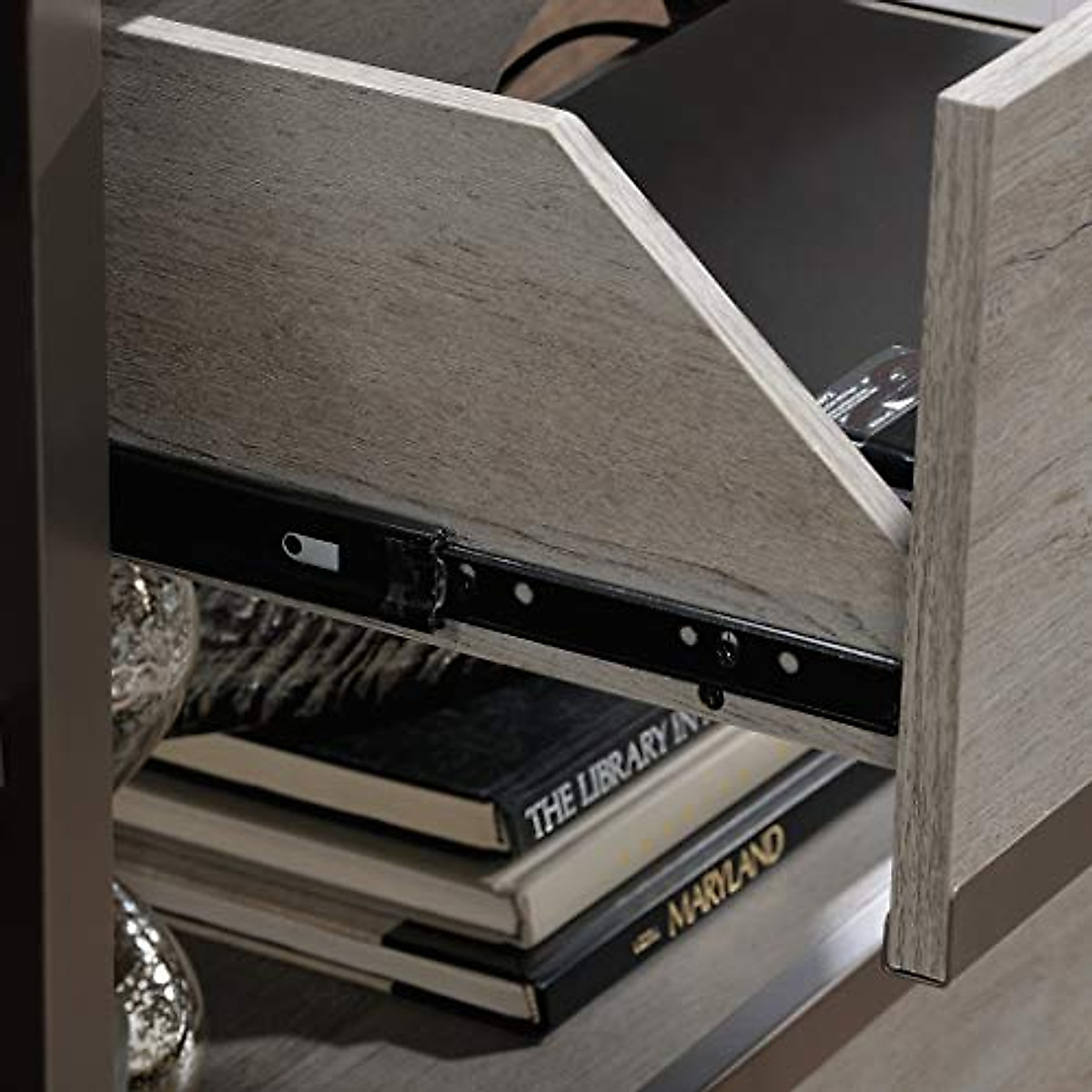 Sauder Manhattan Gate Credenza, for TVs up to 60", Mystic Oak Finish