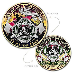 Armor Coin Wildland Firefighter Challenge Coins with Deluxe Display Tin Box Plus Bonus polishing Cloth - 2 Medallion Set
