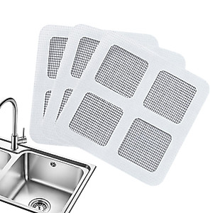 Shower Drain Sticker - Hair Guard Sewer, Floor Drain Mesh | 3 Bathtub Strainer Hair Catcher Patches, Disposablle Prevent Clogged Drains Filter Screen, Kitchen Sink Strainer Stopper for Trash