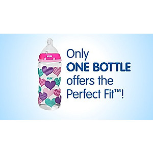 NUK Perfect Fit Baby Bottle, Dots, 3 Count (Pack of 1 )