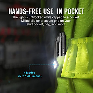 OLIGHT O'Pen Pro 120 Lumens LED Pen Light with Green Beam, Rechargeable EDC Flashlight with Pen for Writing, Work, Adventure, Professional Business Gift(Black)