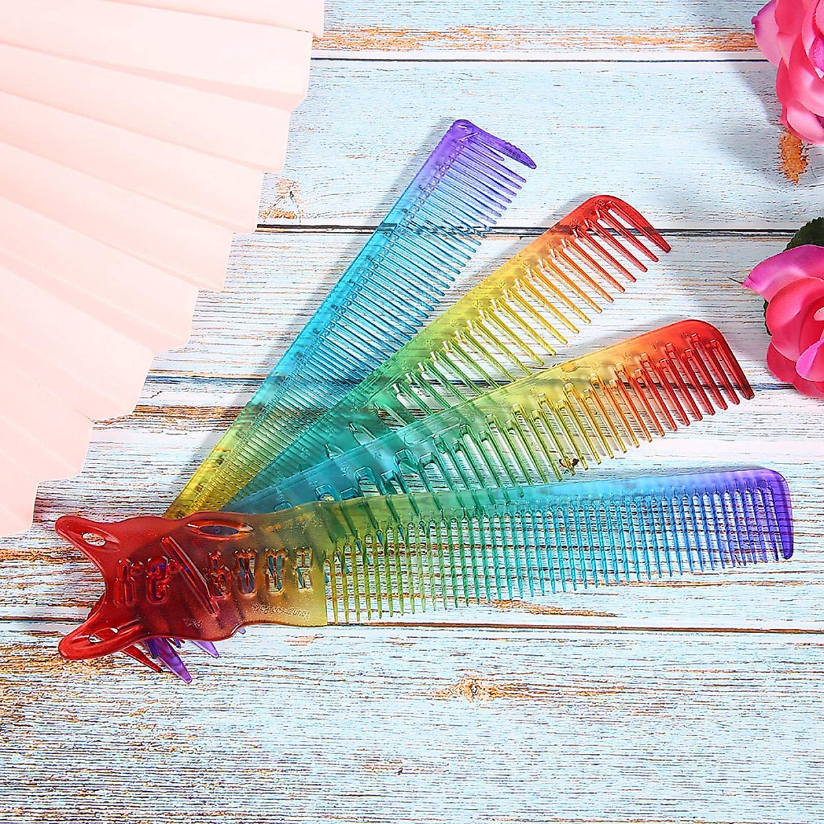 Hair Comb Colorful Gradient Hairdressing Comb Portable Hair Cutting Comb Styling Tool Hair Cutting Combs Hair Cutting Comb for Hairstylist Salon and Home Use Hair CombsStyling Tools Appliances