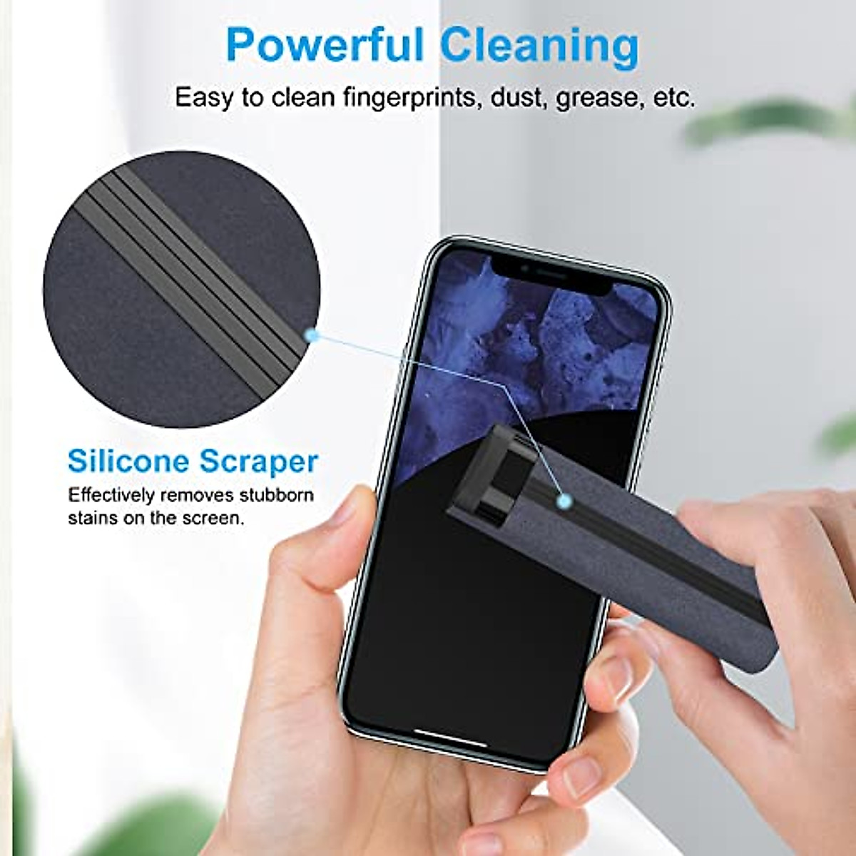 BoYata Screen Cleaner Kit 2PCS, 3-in-1 Touchscreen Mist Cleaner Spray Bottle Tool & Microfiber Cloth, Portable Reusable Fingerprint-Proof Spray Bottle for Phone/Laptop/Tablet/TV/Monitor/Car Screens